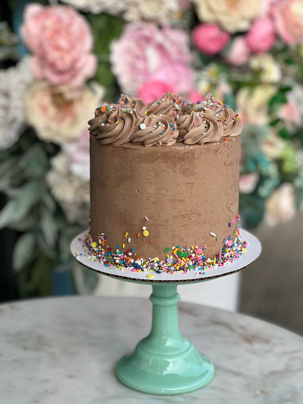 CLASSIC BIRTHDAY CAKE - (vanilla cake, chocolate filling & buttercream ...